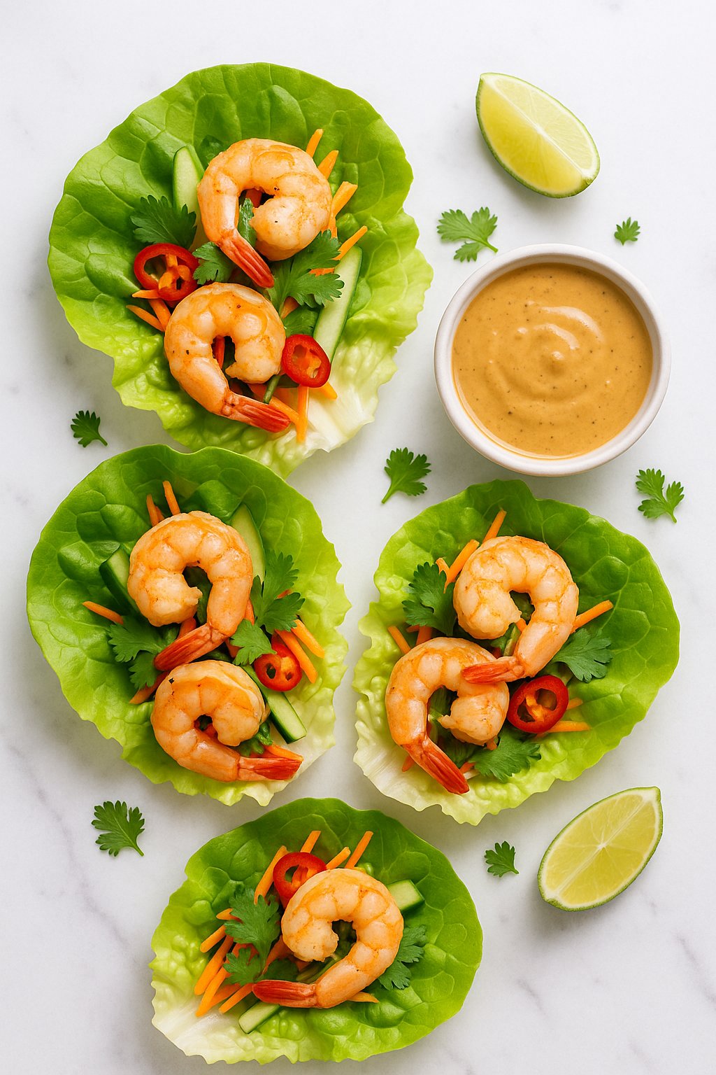 🍤Thai Shrimp Wraps with Peanut Dressing - Best Food Recipe